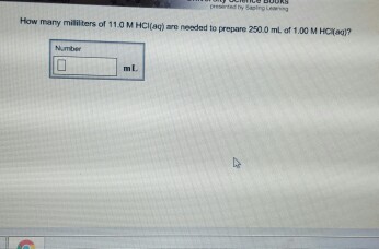 Solved How many milliliters of 11.0 M HCl (aq) are needed | Chegg.com