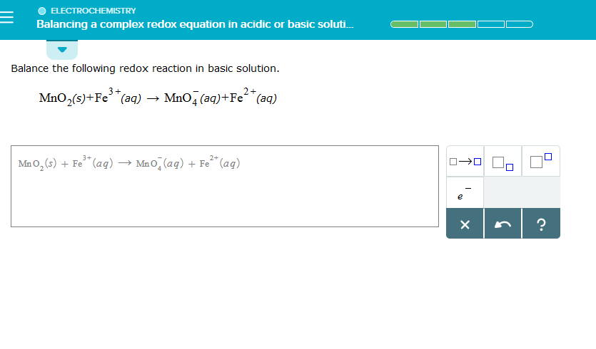 Solved ELECTROCHEMISTRY Balancing a complex redox equation | Chegg.com