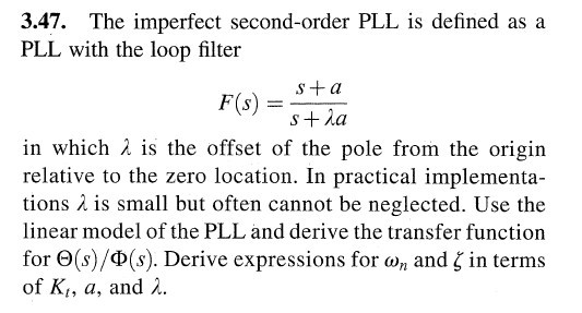 Solved The imperfect second-order PLL is defined as a PLL | Chegg.com