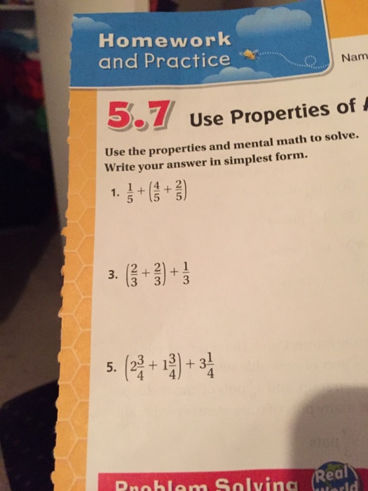 Solved Use the properties and mental math to solve Write | Chegg.com