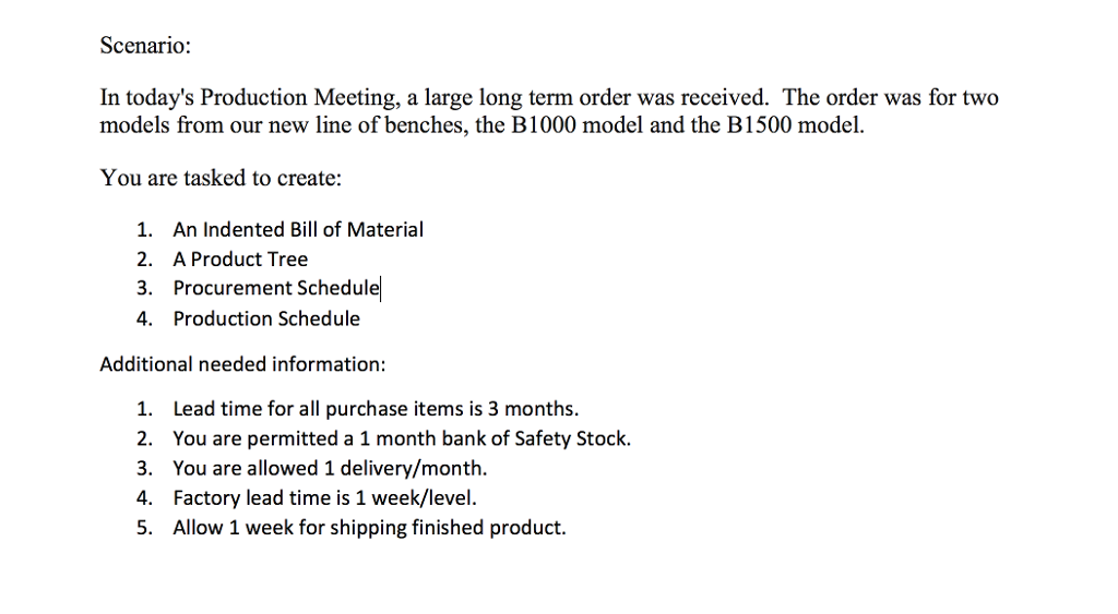 Solved Scenario: In today's Production Meeting, a large long | Chegg.com