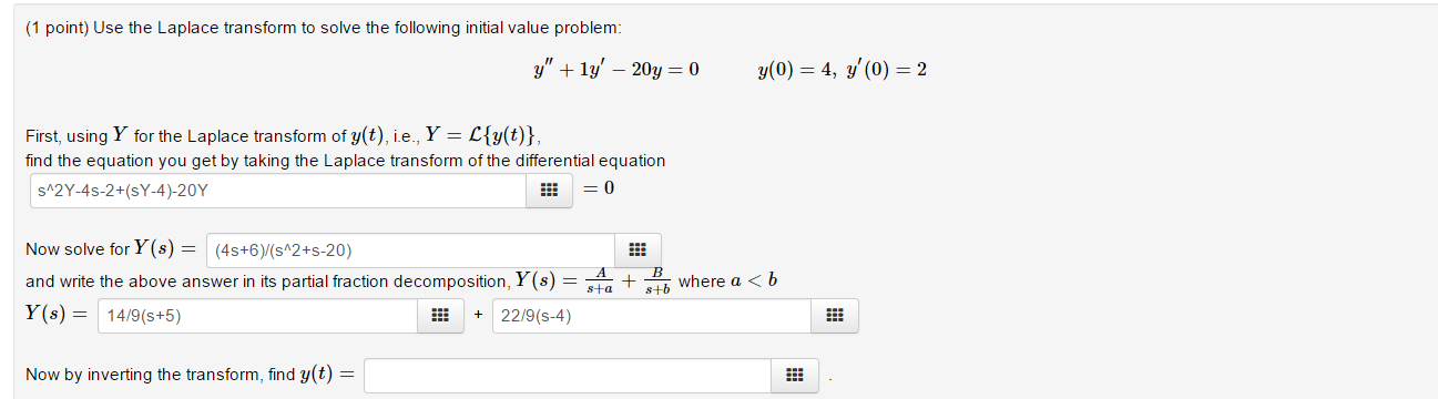 Solved Use the Laplace transform to solve the following | Chegg.com