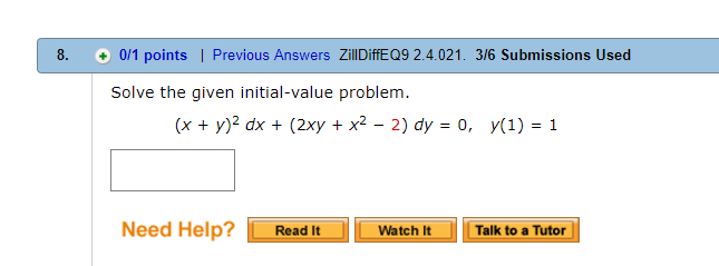 Solved Solve the given initial-value problem. (x + y)^2 dx | Chegg.com