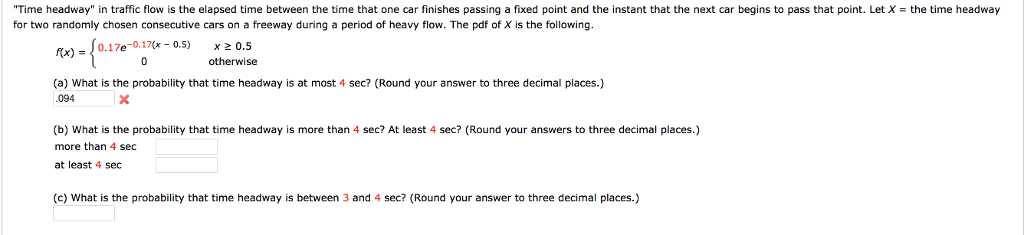 Solved "Time headway" in traffic flow is the elapsed time | Chegg.com