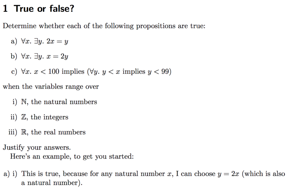Solved 1 True or false? Determine whether each of the | Chegg.com