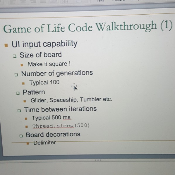 Solved Project topic is Game of Life using java. Below are | Chegg.com