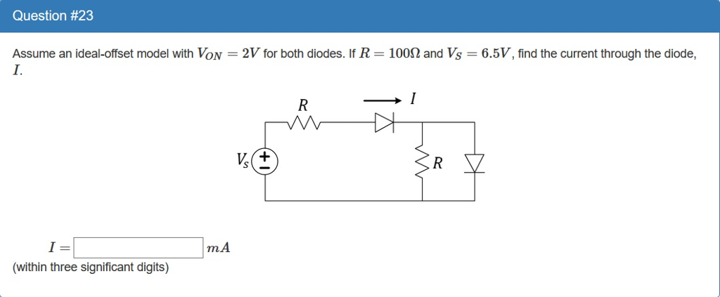 Solved Assume an ideal-offset model with Von = 2V for both | Chegg.com