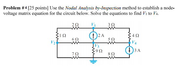Solved Use the Nodal Analysis by-Inspection method to | Chegg.com