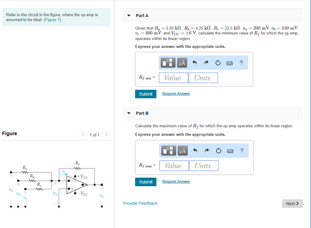 Solved Refer to the circuit in the figure, where the op amp | Chegg.com