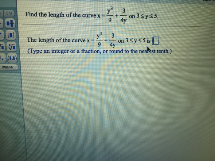 Solved Find the length of the curve x = y^3+ 3/4y on 3 | Chegg.com