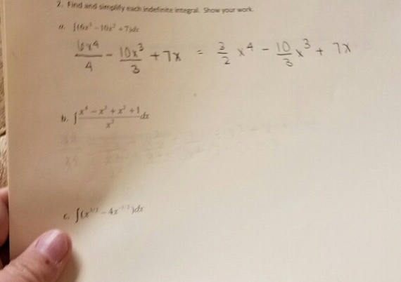 Solved Find and simplify each indefinite integral. Show your | Chegg.com