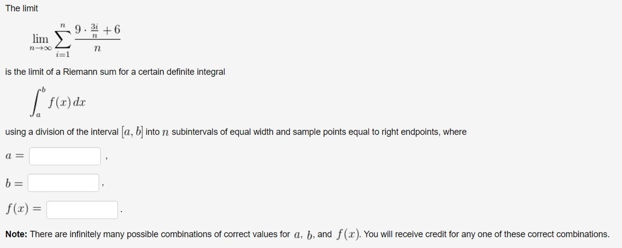 Solved The limit lim 2 i=1 is the limit of a Riemann sum for | Chegg.com