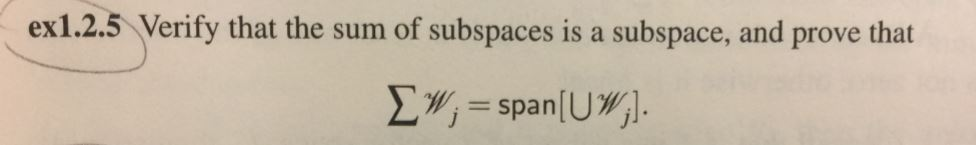 Solved Verify that the sum of subspaces is a subspace, and | Chegg.com