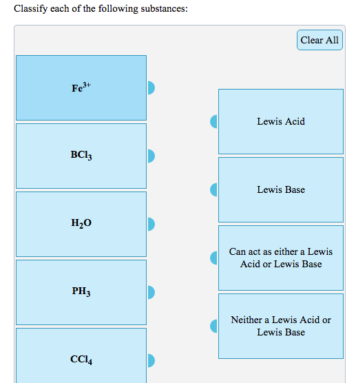 Solved Classify each of the following substances Clear All | Chegg.com