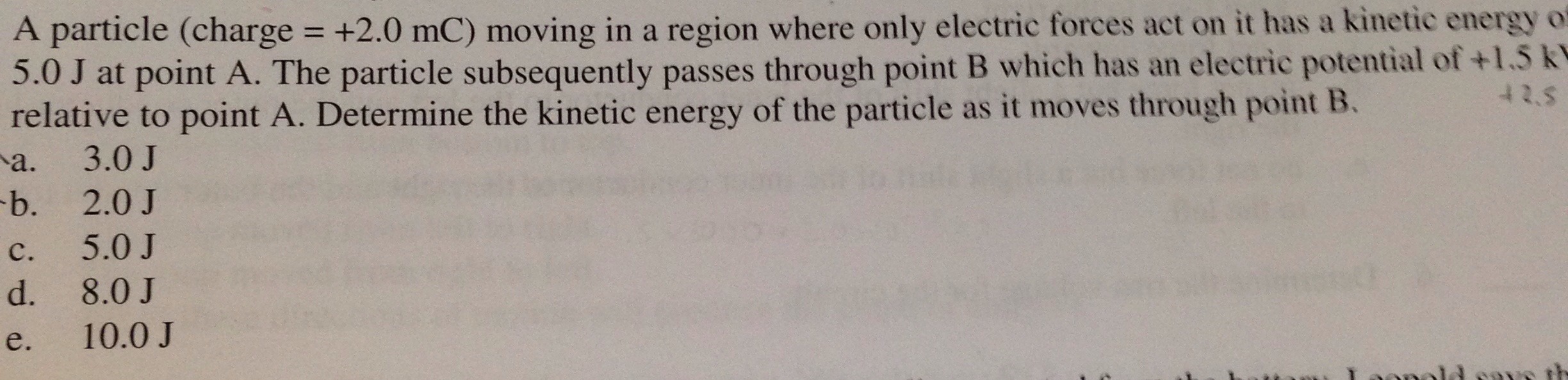Solved A particle (charge = +2.0 mC) moving in a region | Chegg.com