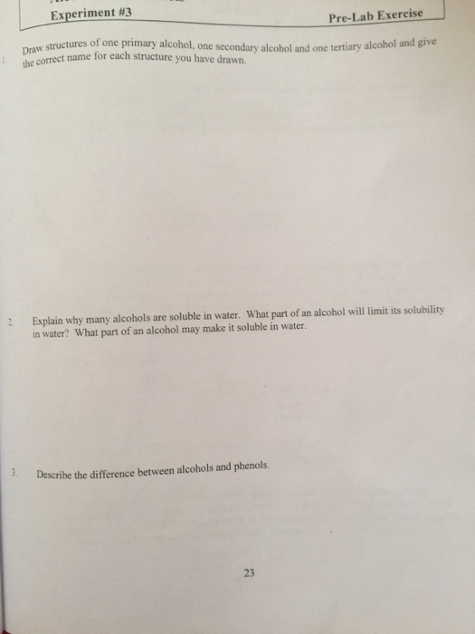 Solved Draw structures of the primary alcohol, one secondary | Chegg.com
