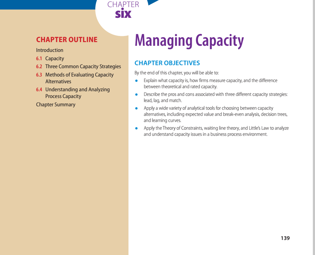 Solved METHODS OF EVALUATING CAPACITY ALTERNATIVES An | Chegg.com