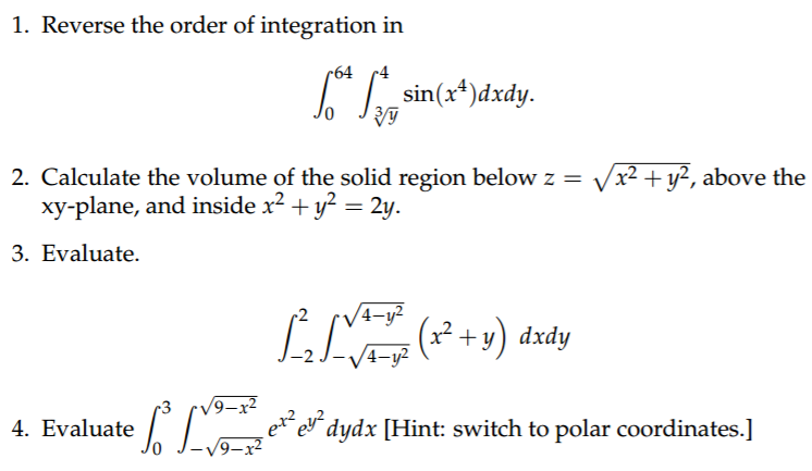 Solved show the graph of the iterated integral and reverse | Chegg.com