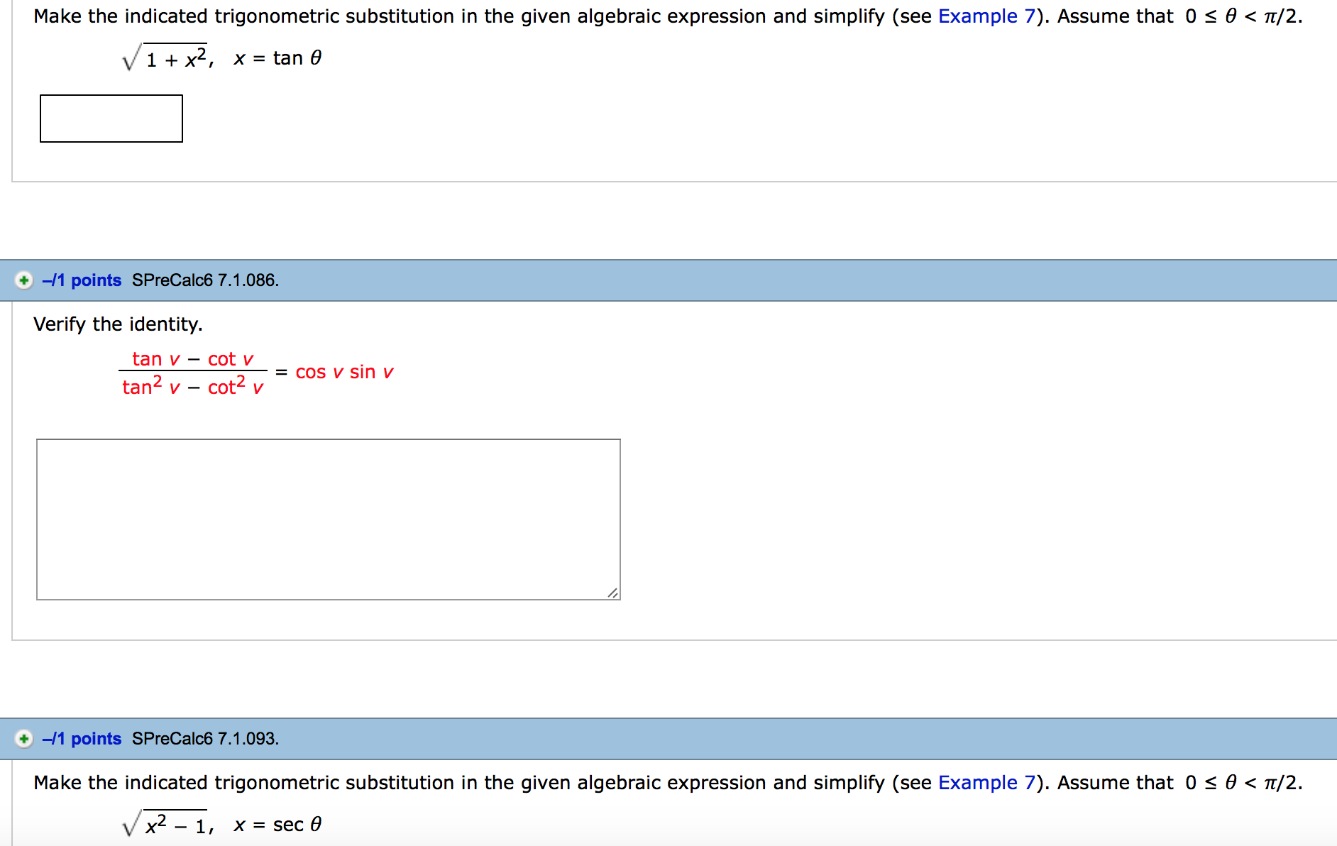 Solved Make The Indicated Trigonometric Substitution In The 