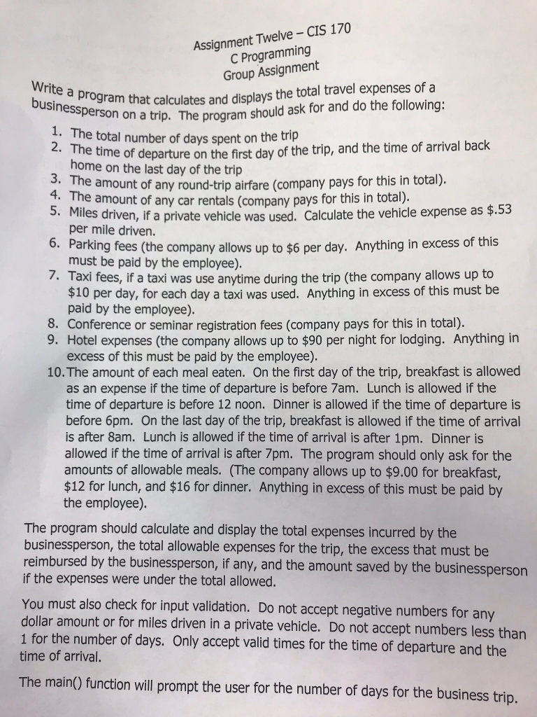 Solved Assignment Twelve - CIS 170 C Programming Group | Chegg.com