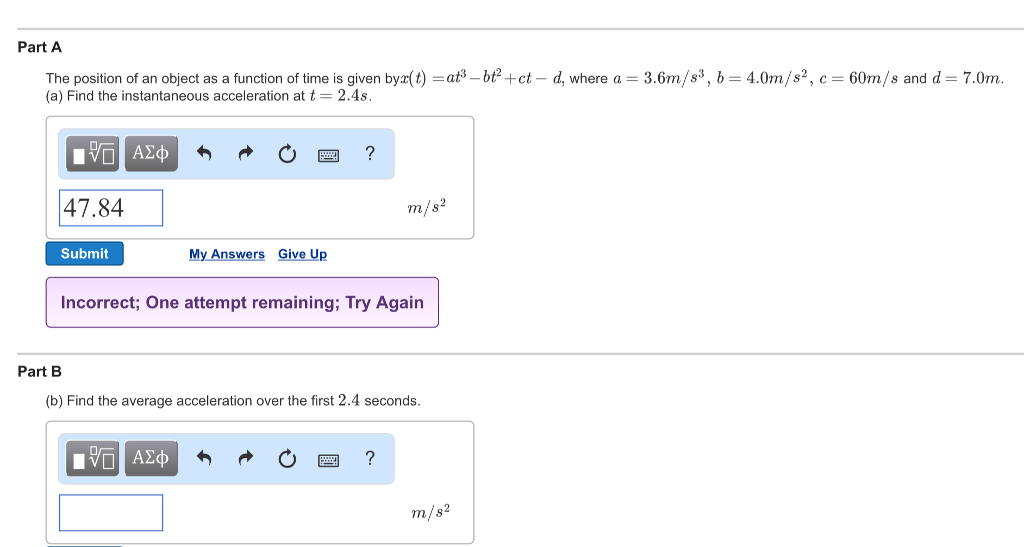 Solved The Position Of An Object As A Function Of Time Is