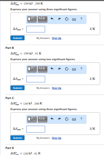 Solved Delta h degree_rrxn = -299 kJ: 298 K Express your | Chegg.com