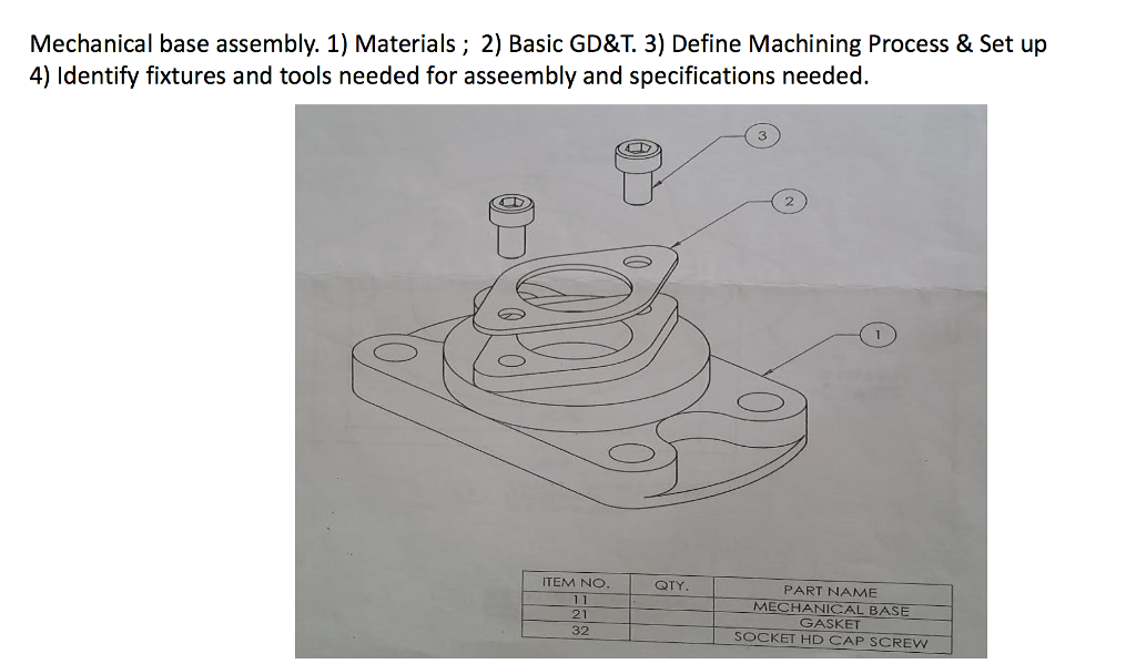 Solved Mechanical base assembly. 1) Materials; 2) Basic | Chegg.com