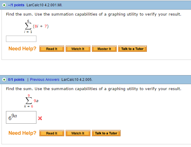 Find the sum. U se the summation capabilities of a | Chegg.com