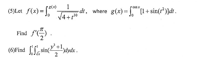 Solved Let f (x) = integral^g(x) _0 1/Squareroot 4 + t^30 | Chegg.com Solved Let f (x) = integral^g(x) _0 1/Squareroot 4 + t^30 | Chegg.com
