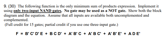 Solved 9. (30) The following function is the only minimum | Chegg.com Solved 9. (30) The following function is the only minimum | Chegg.com