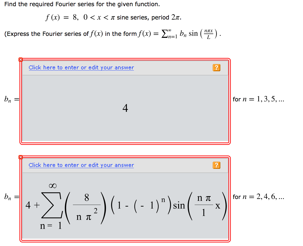 Solved Find the required Fourier series for the given | Chegg.com
