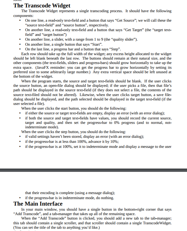 The Transcode Widget The Transcode Widget represents | Chegg.com
