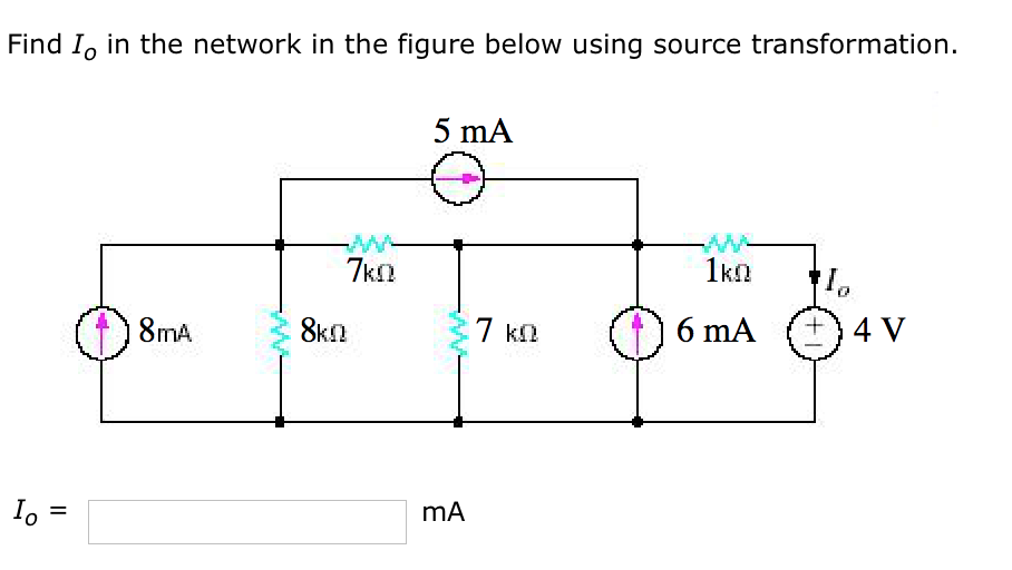 Solved Find I_o in the network in the figure below using | Chegg.com