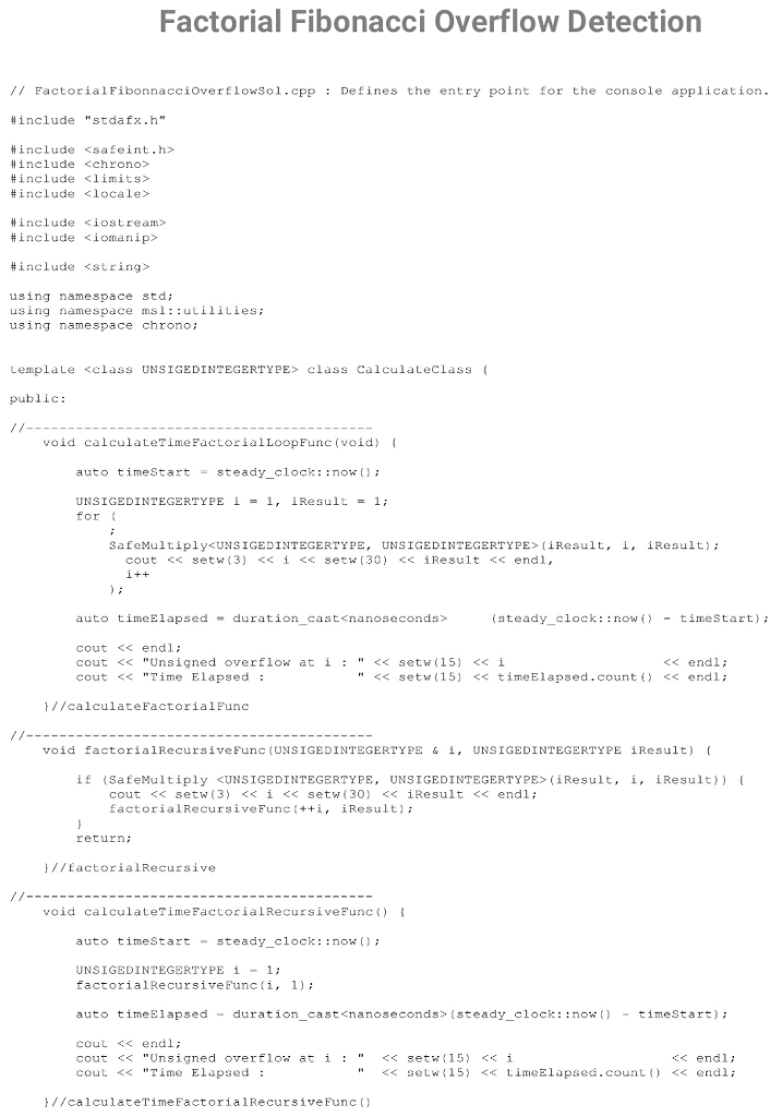 Factorial Fibonacci Overflow Detection In this | Chegg.com