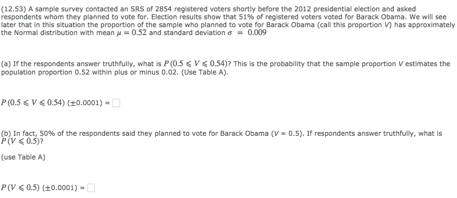 Solved (12.53) A sample survey contacted an SRS of 2854 | Chegg.com