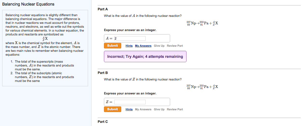 Solved Balancing nuclear equations is slightly different | Chegg.com