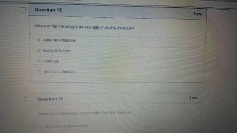 Solved Which of the following is an example of an AB_4 | Chegg.com