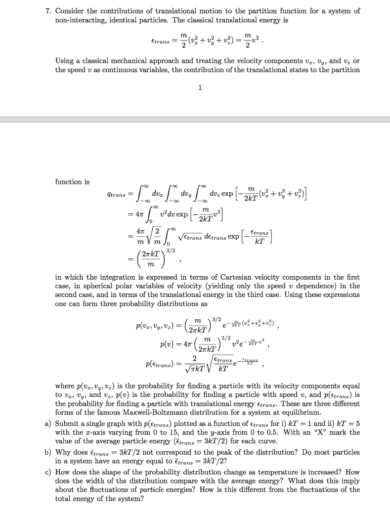 7. Consider the contributions of translational motion | Chegg.com