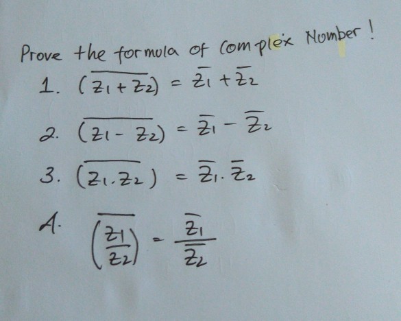 Solved Prove the formula 아 (omplex Number 1 ·イ 히 | Chegg.com