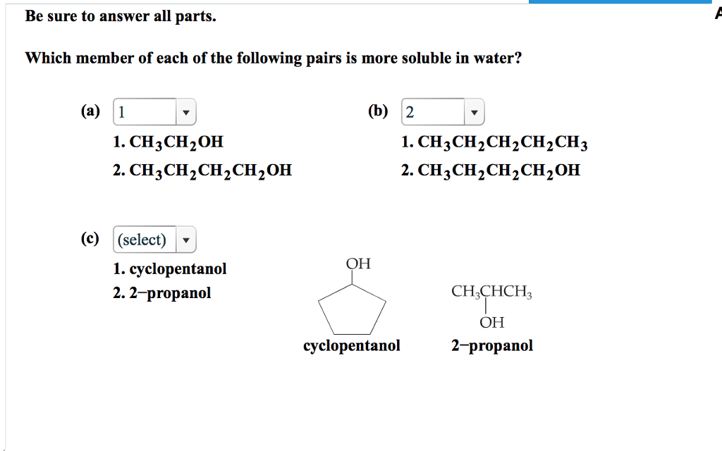 Solved Which member of each of the following pairs is more | Chegg.com