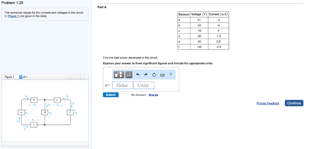 Solved The numerical values for the currents and voltages in | Chegg.com