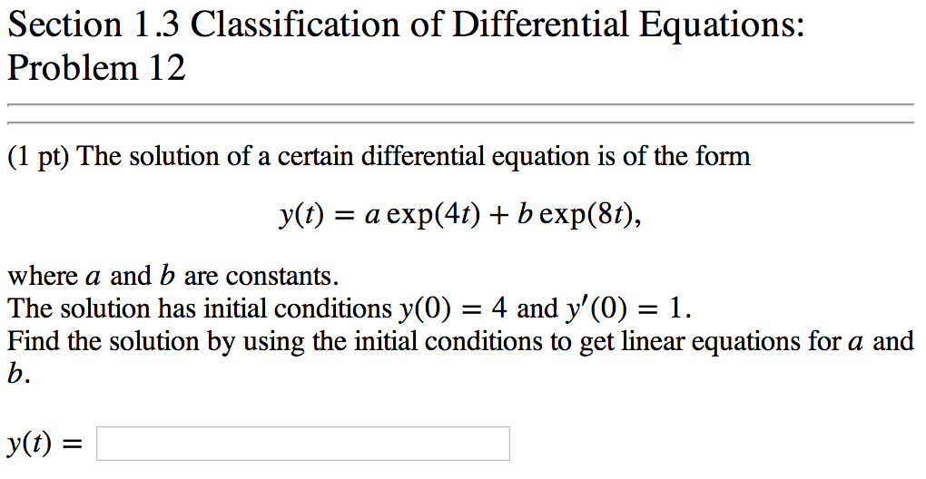 Solved Section 1.3 Classification of Differential Equations: | Chegg.com