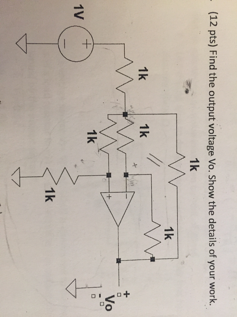 Solved (12 pts) Find the output voltage Vo. Show the details | Chegg.com Solved (12 pts) Find the output voltage Vo. Show the details | Chegg.com