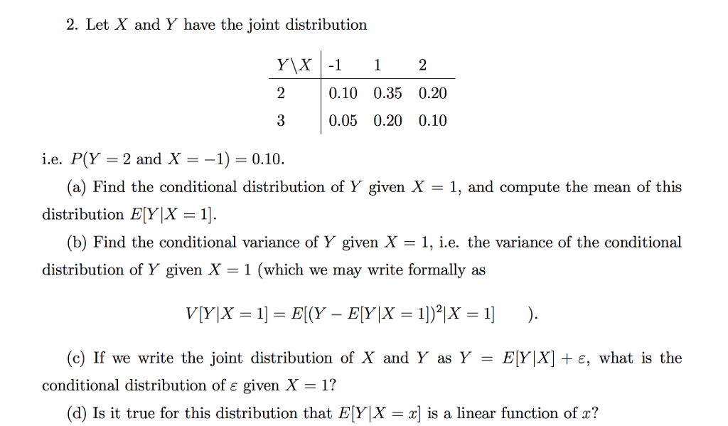 2. Let X and Y ave the joint distribution 0.10 0.35 | Chegg.com