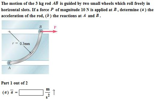 Solved The motion of the 3 kg rod AB is guided by two small | Chegg.com
