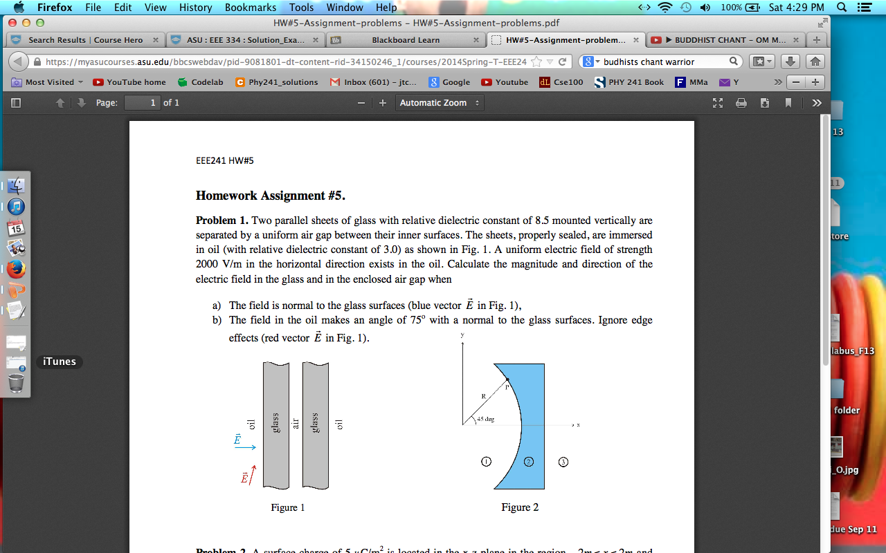 Two parallel sheets of glass with relative dielectric | Chegg.com