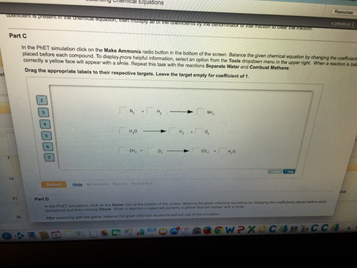 Solved nical Equations Part C In the PhET simulation click | Chegg.com