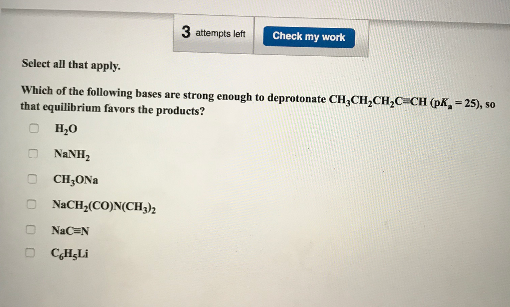 Solved 3 attempts left Check my work Select all that apply. | Chegg.com