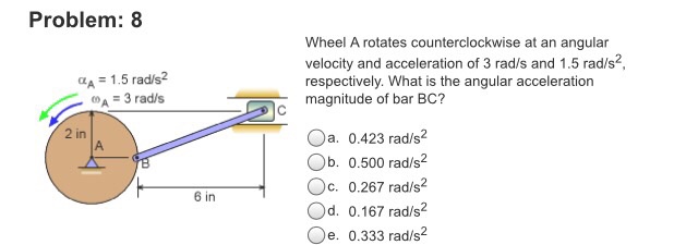 Solved 8.Wheel A rotates counterclockwise at an angular | Chegg.com