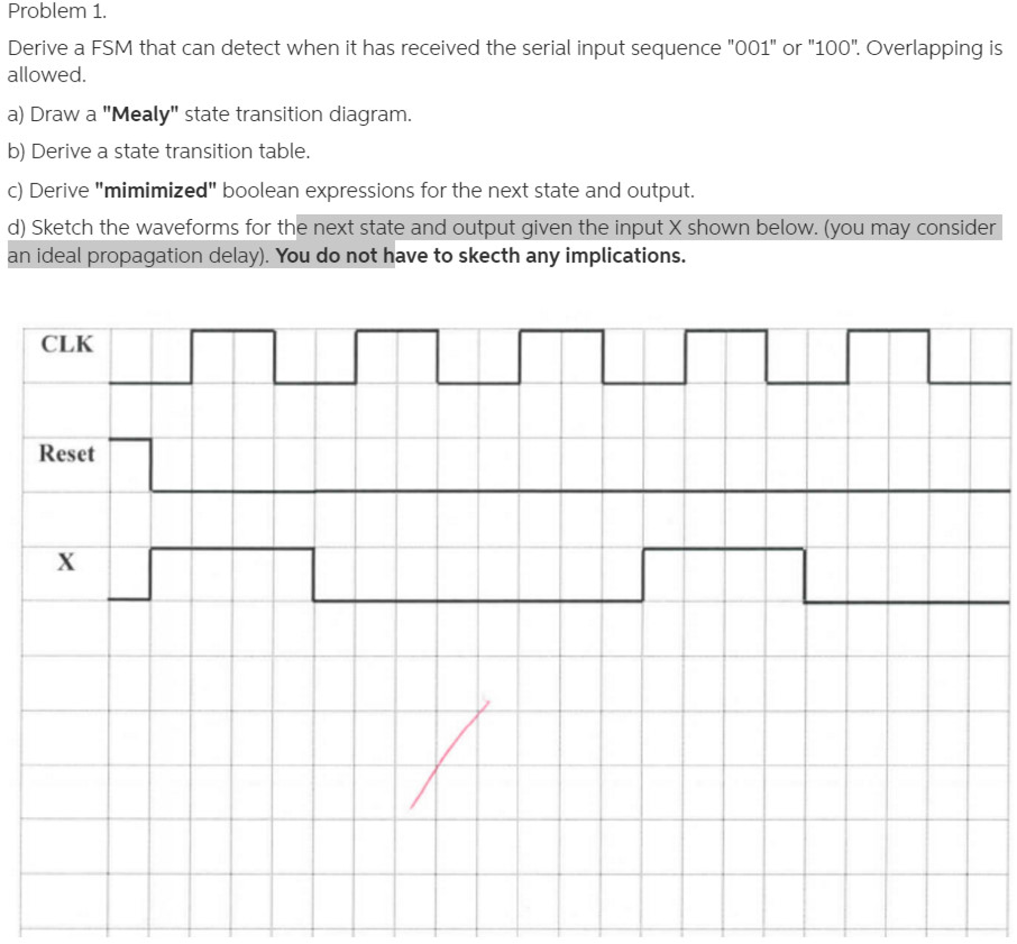 Solved Derive a FSM that can detect when it has received the | Chegg.com